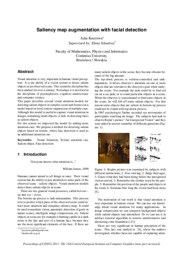 (PDF) Saliency map augmentation with facial detection