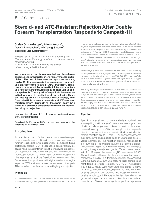 (PDF) Steroid- and ATG-Resistant Rejection After Double Forearm ...
