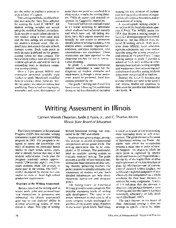 (PDF) Writing Assessment in Illinois
