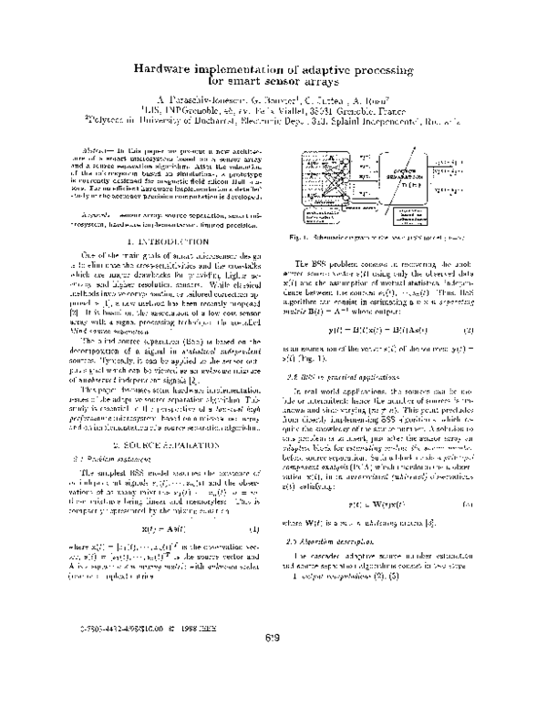 (PDF) Hardware implementation of adaptive processing for smart sensor arrays | Christian Jutten ...