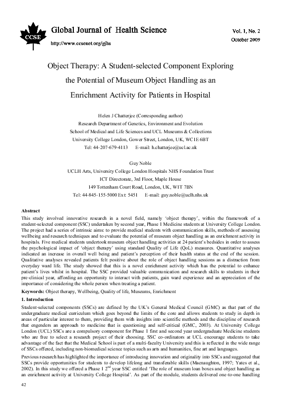 (PDF) Object Therapy: A Student-selected Component Exploring the ...
