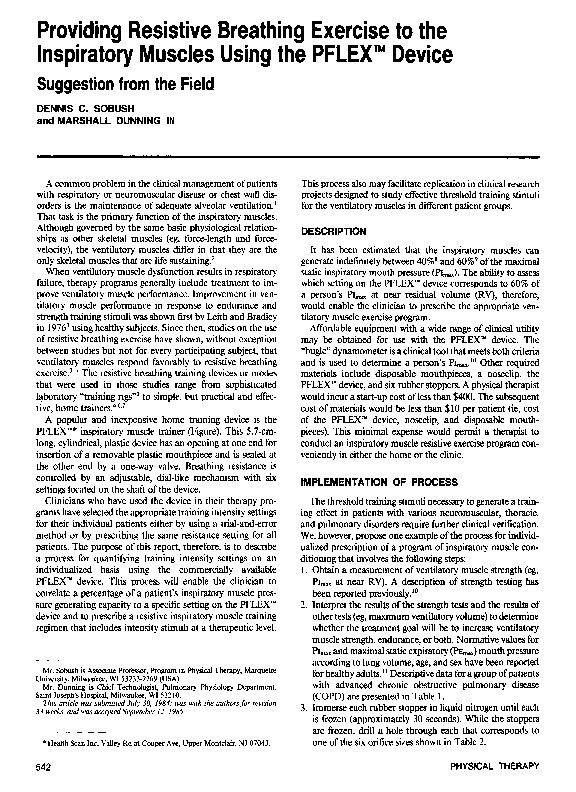 (PDF) Providing resistive breathing exercise to the inspiratory muscles ...