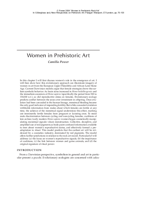 (PDF) Women in Prehistoric Art