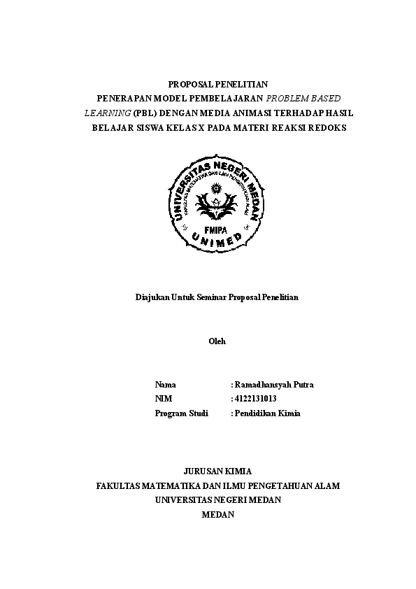 (DOC) PROPOSAL PENELITIAN PENERAPAN MODEL PEMBELAJARAN PROBLEM BASED ...