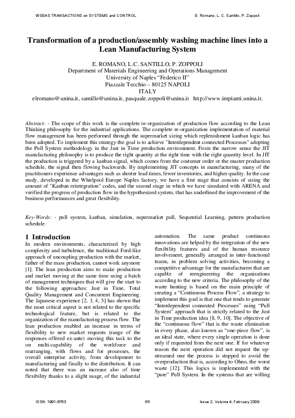 (PDF) Transformation of a production/assembly washing machine lines ...