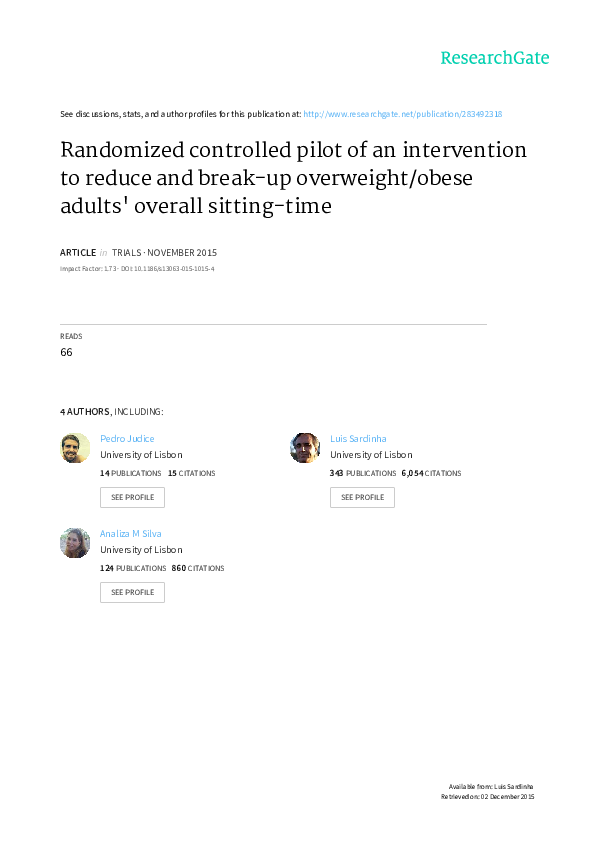 (PDF) Randomized controlled pilot of an intervention to reduce and ...