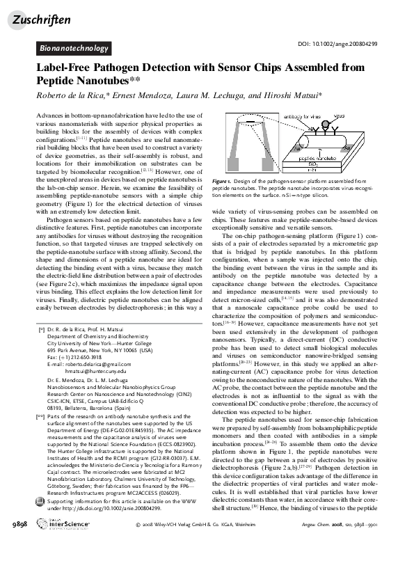 (PDF) Label-Free Pathogen Detection with Sensor Chips Assembled from ...