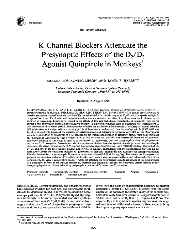 (PDF) K-channel blockers attenuate the presynaptic effects of the D2/D3 ...