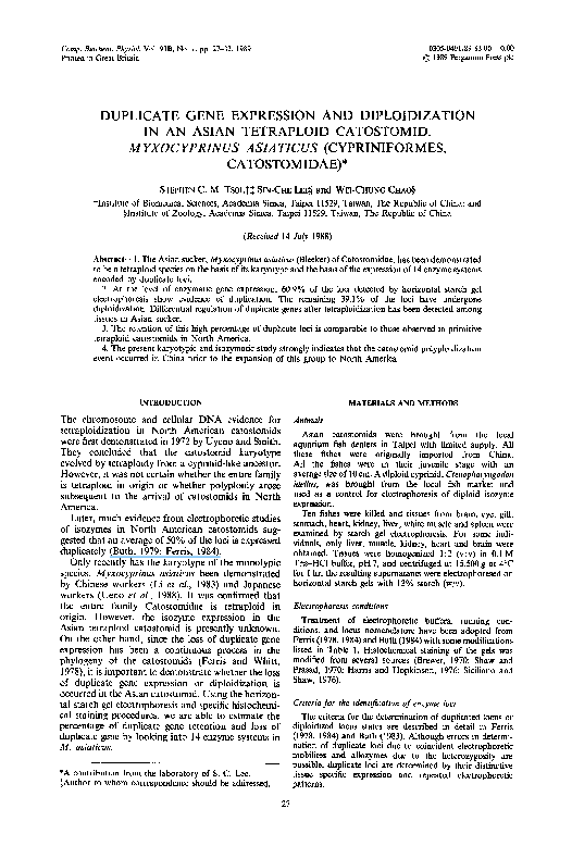 (PDF) Duplicate gene expression and diploidization in an Asian ...
