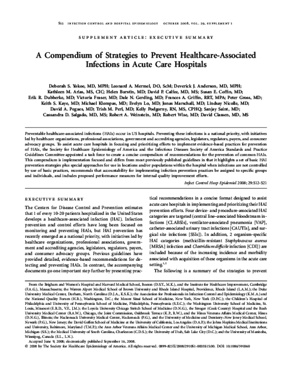 (PDF) Introduction: Improving Patient Safety Through Infection Control ...