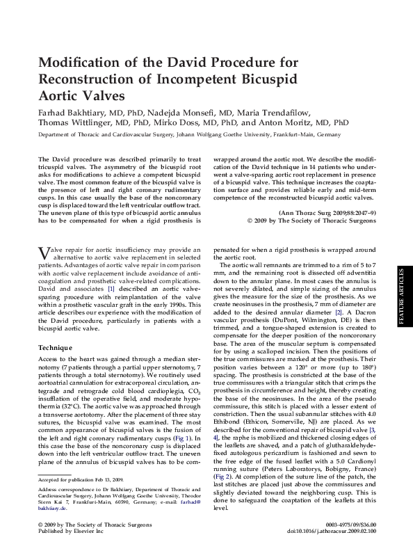 (PDF) Modification of the David Procedure for Reconstruction of ...
