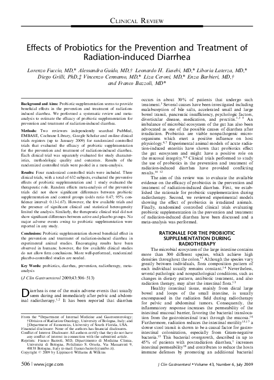 (PDF) Effects of Probiotics for the Prevention and Treatment of ...