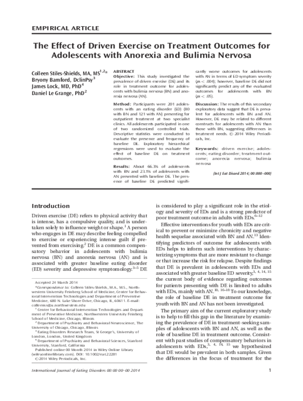 (PDF) The effect of driven exercise on treatment outcomes for ...