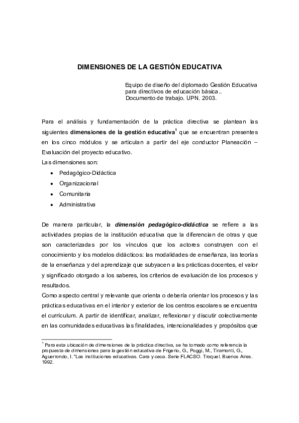 (PDF) DIMENSIONES DE LA GESTIÓN EDUCATIVA