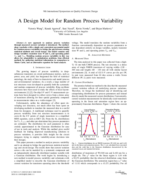 (PDF) A Simplified Design Model for Random Process Variability