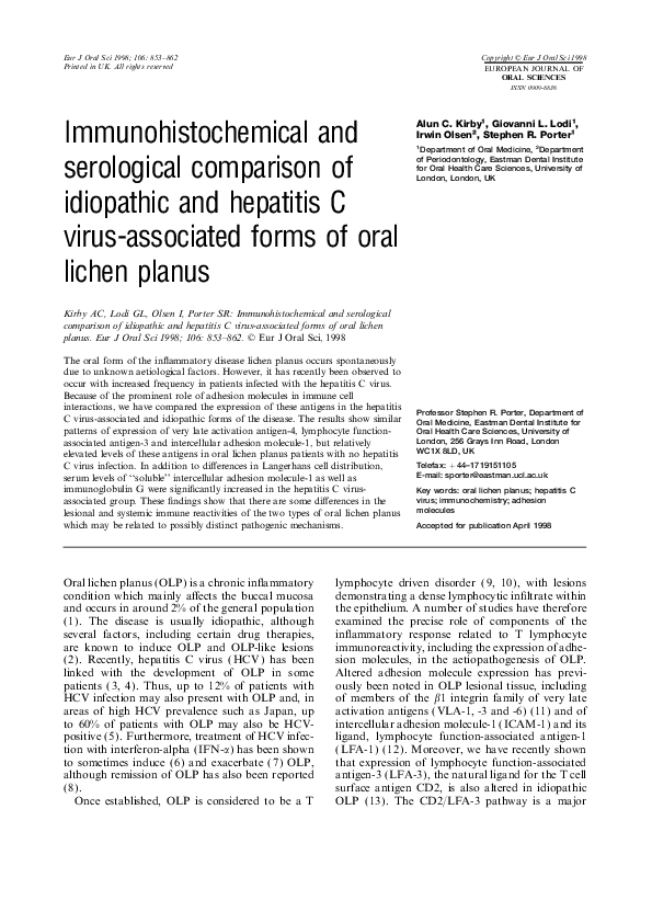 (PDF) Immunohistochemical and serological comparison of idiopathic and hepatitis C virus ...