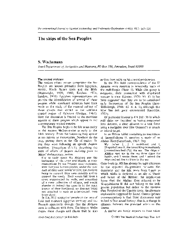 (PDF) The Ships of the Sea Peoples