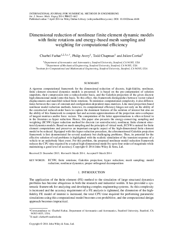 (PDF) Dimensional reduction of nonlinear finite element dynamic models with finite rotations and ...