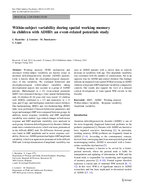 (PDF) Within-subject variability during spatial working memory in ...