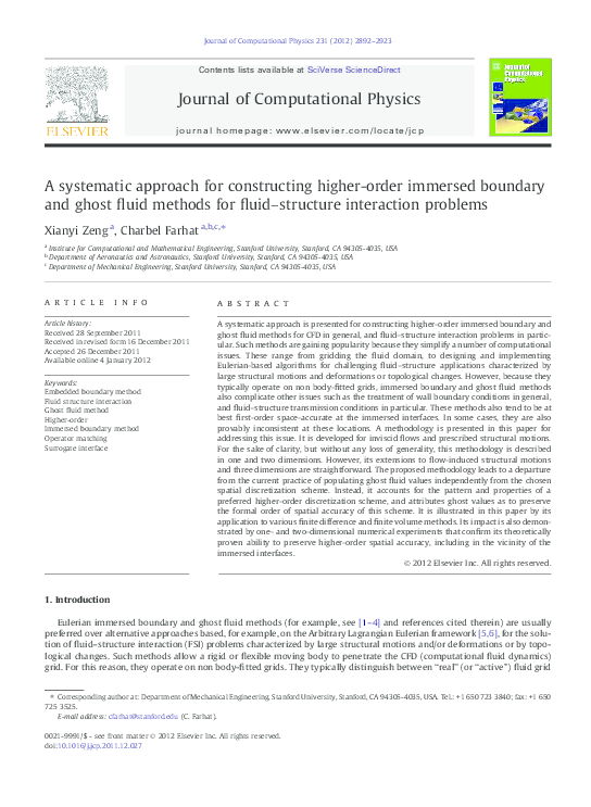 (PDF) A systematic approach for constructing higher-order immersed boundary and ghost fluid ...