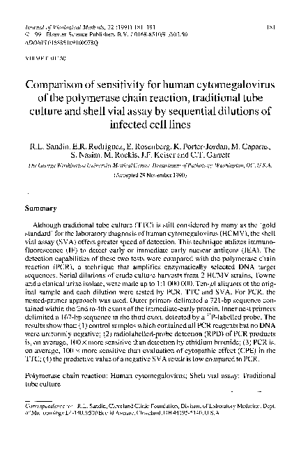 (PDF) Comparison of sensitivity for human cytomegalovirus of the ...
