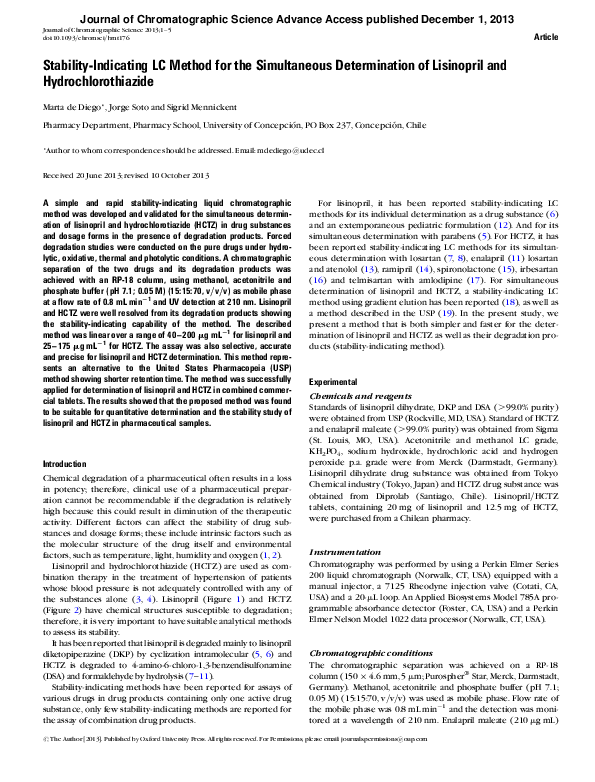 (PDF) A stability-indicating LC method for the simultaneous determination of ramipril and ...