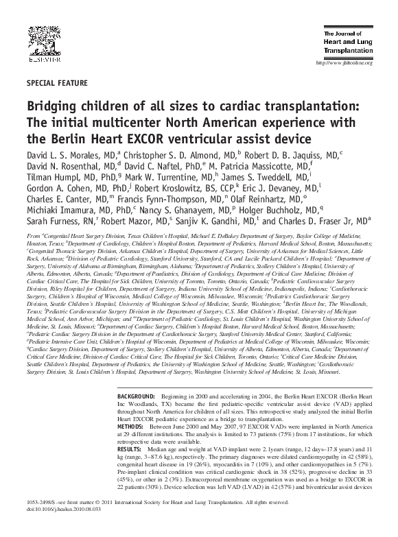 (PDF) Biventricular Assist Devices as a Bridge to Heart Transplantation ...
