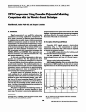 (PDF) ECG Compression Using an Ensemble Polynomial Modeling: Comparison with the DCT Based Technique