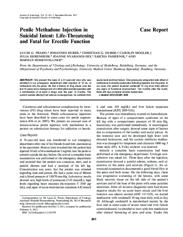 (PDF) Penile Methadone Injection in Suicidal Intent: Life-Threatening ...