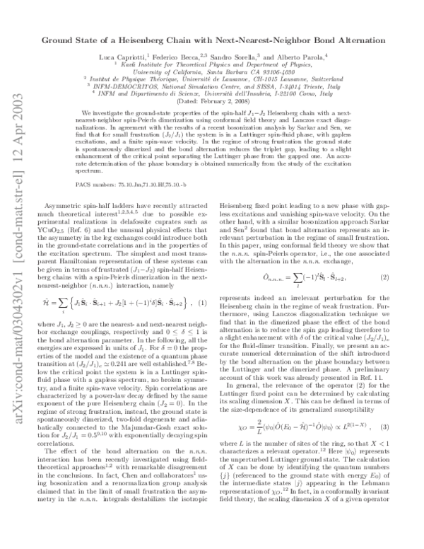 (PDF) Ground state of a Heisenberg chain with next-nearest-neighbor ...
