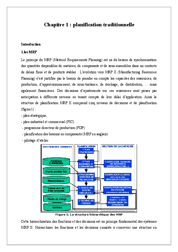 (DOC) Chapitre 1 : planification traditionnelle