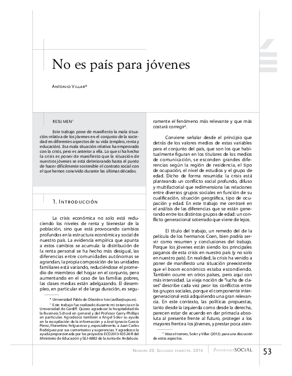 (PDF) No es país para jóvenes