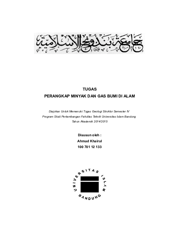 (DOC) Cover Tugas Tambang Unisba (Geologi Struktur)