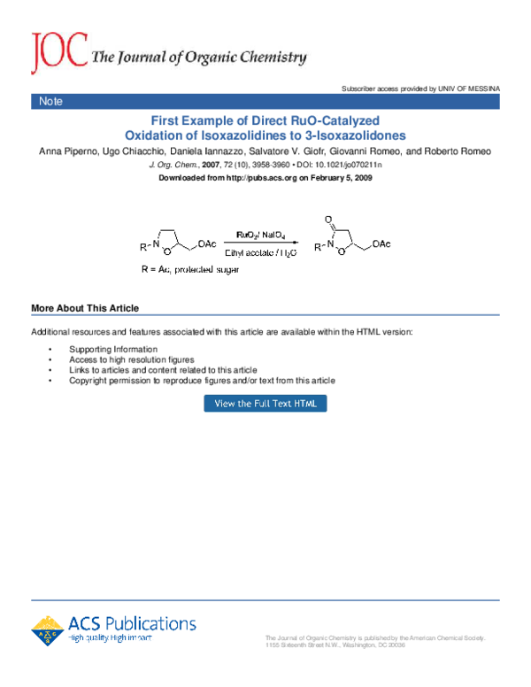 (PDF) First Example of Direct RuO4-Catalyzed Oxidation of ...