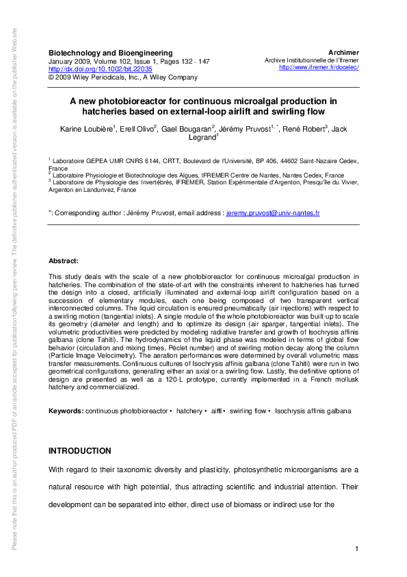 (PDF) A new photobioreactor for continuous microalgal production in hatcheries based on external ...