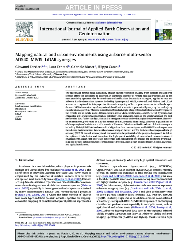 (PDF) Mapping natural and urban environments using airborne multi ...