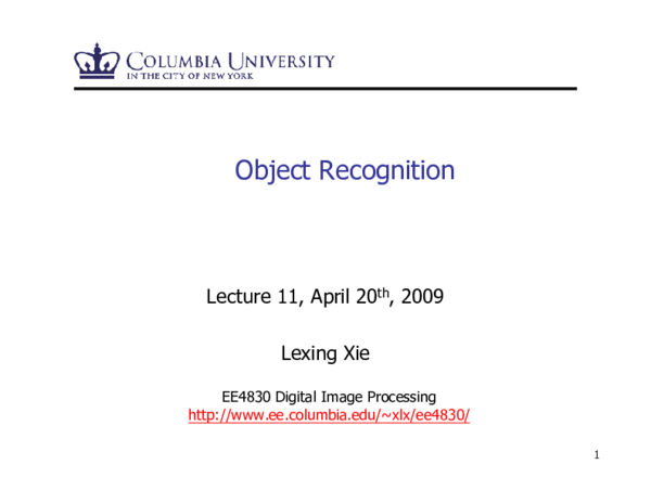 Pdf Object Recognition Seth Lfc
