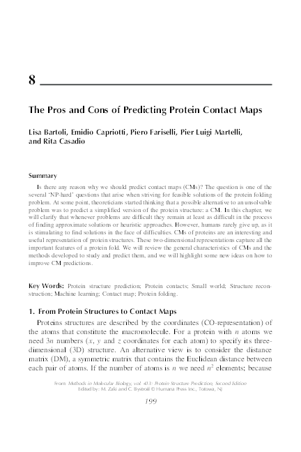 (PDF) The Pros and Cons of Predicting Protein Contact Maps