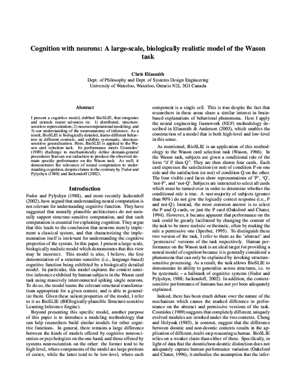 (PDF) Cognition with neurons: A large-scale, biologically realistic ...