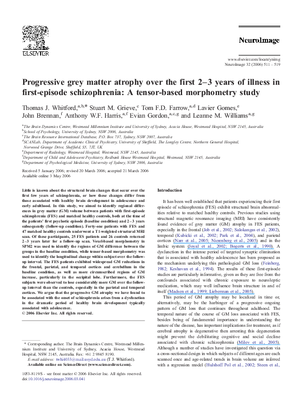 (PDF) Progressive grey matter atrophy over the first 2–3 years of illness in first-episode ...