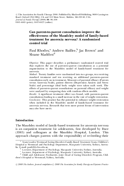 (PDF) Can parent-to-parent consultation improve the effectiveness of ...