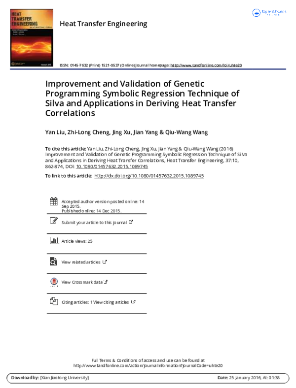 (PDF) Improvement and Validation of Genetic Programming Symbolic ...