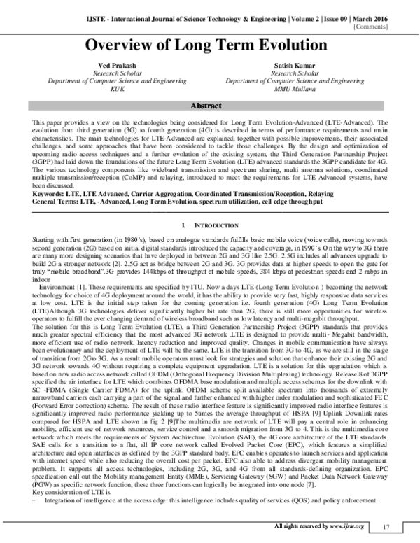 (PDF) A Review on Long Term Evolution