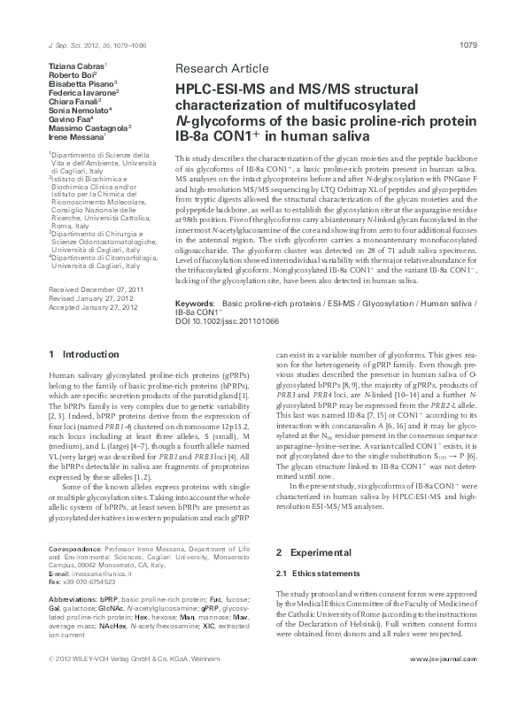 (PDF) HPLC-ESI-MS and MS/MS structural characterization of ...