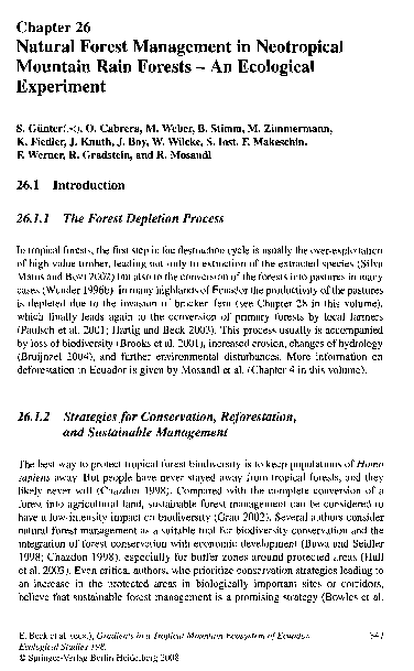 (PDF) Natural forest management in neotropical mountain rain forests—an ecological experiment