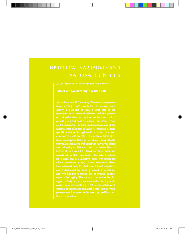 (PDF) Historical narratives and national identities. A Qualitative ...