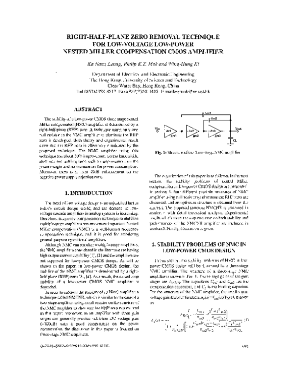 (PDF) RIGHT-HALF-PLANE ZERO REMOVAL TECHNIQUE FOR LOW-VOLTAGE LOW-POWER ...