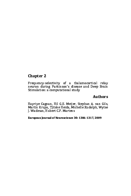 (PDF) Frequency-selectivity of a thalamocortical relay neuron during ...