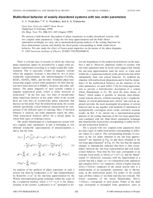 (PDF) We present a field-theoretic description of phase transitions in weakly disordered systems ...
