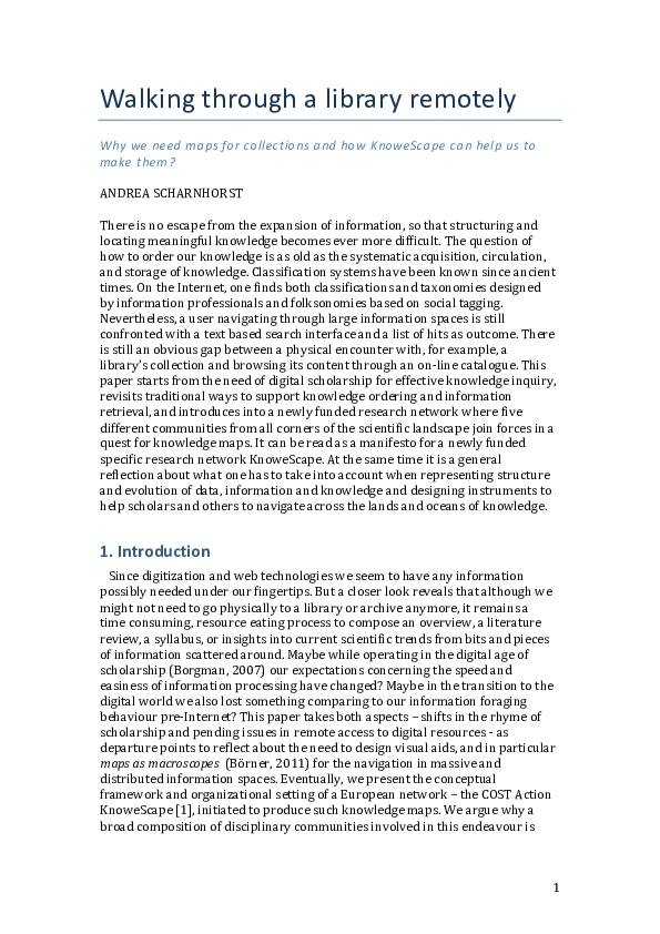 (PDF) Walking through a library remotely - Why we need maps for ...